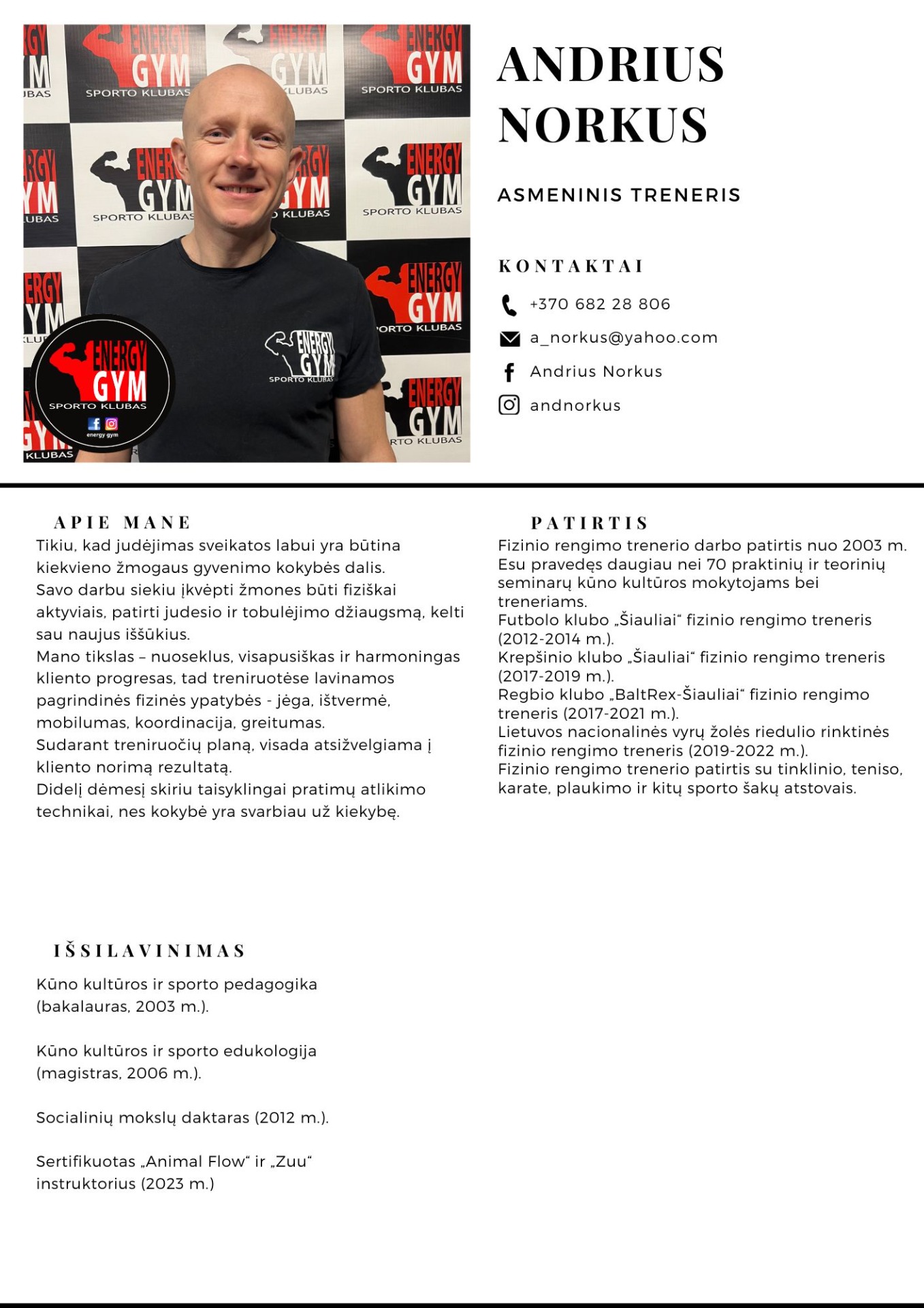 Andrius Norkus :: Energygymteam